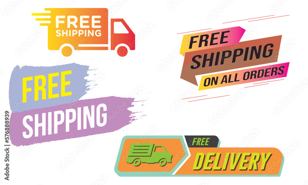 Free shipping icon vector, Free delivery label design sale promotion ...