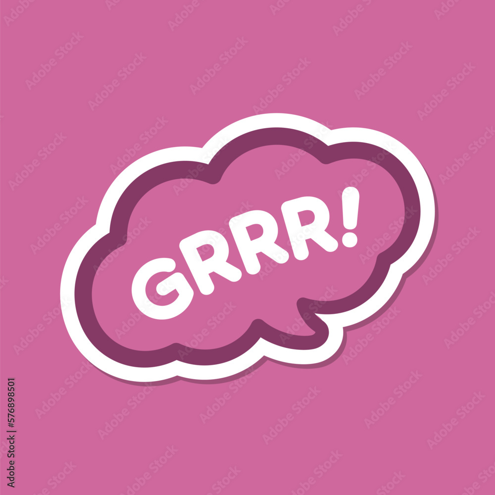Grrr! Angry animal or dog sound effect text in a speech bubble balloon ...