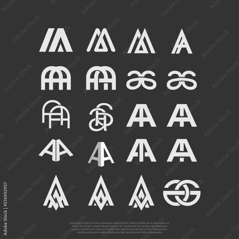 Letter AA logo concept templates, combine letter A and A in one shape ...