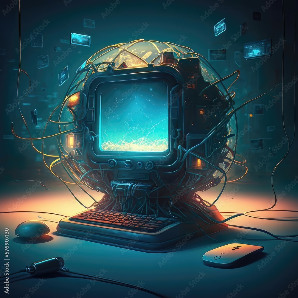 A concept illustration of a computer monitor displaying a stunning ...