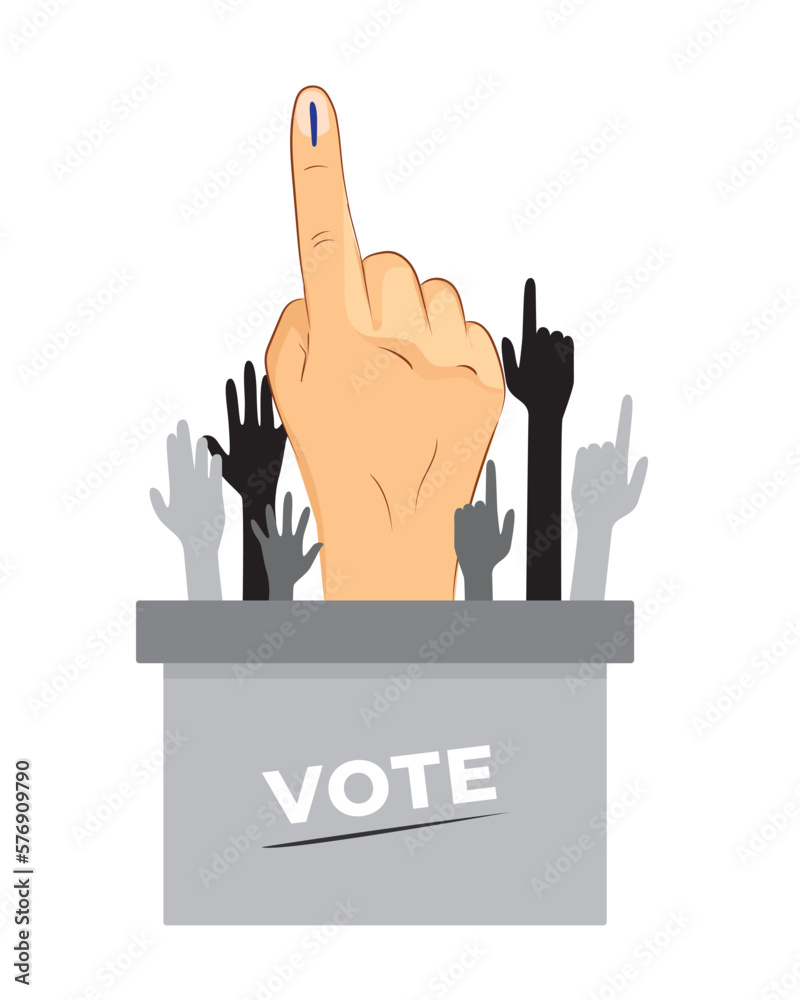 Voting hand of India election Stock Vector | Adobe Stock