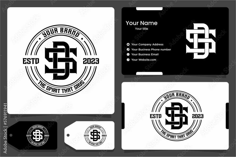 Monogram of SD initial letters and logos of urban clothing brands and ...