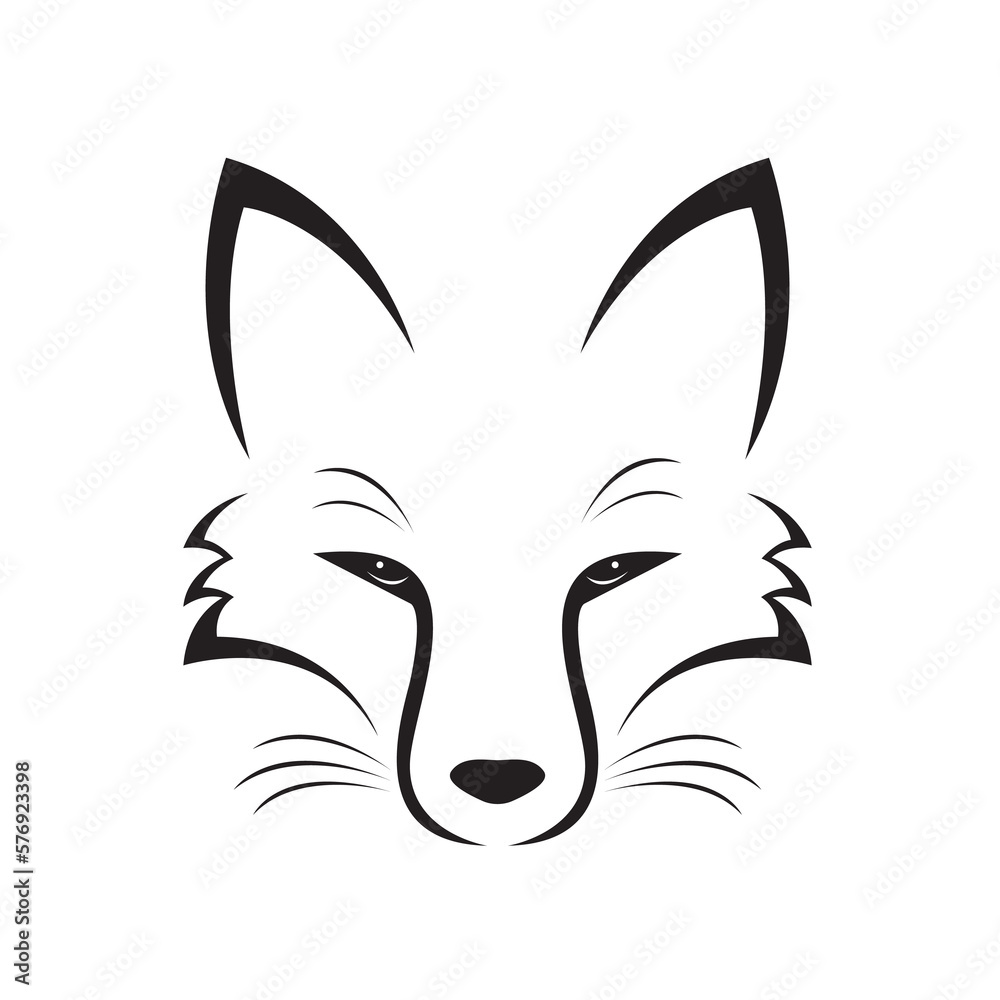 Fox head design isolated on transparent background. Wild animals. Stock ...
