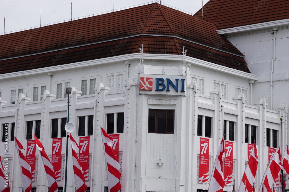 BNI bank heritage buildings in Yogyakarta. BNI bank is one of the ...