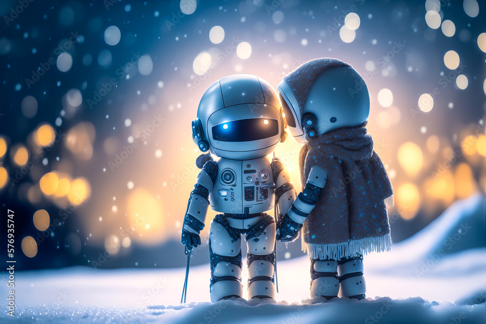 This winter, a couple of romantic robots engage in a snowy encounter ...