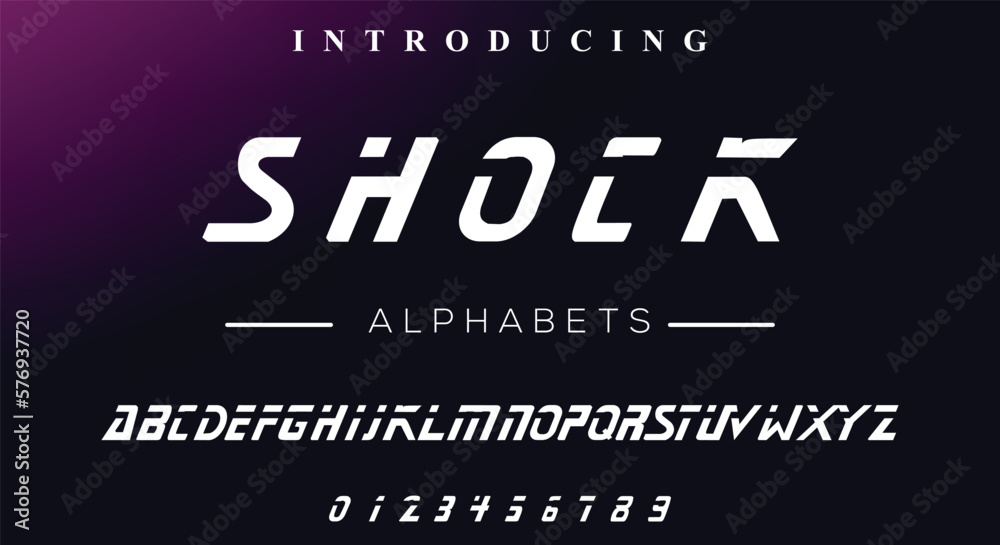Italic bold speed alphabet. Shock futuristic font, minimalist type for ...
