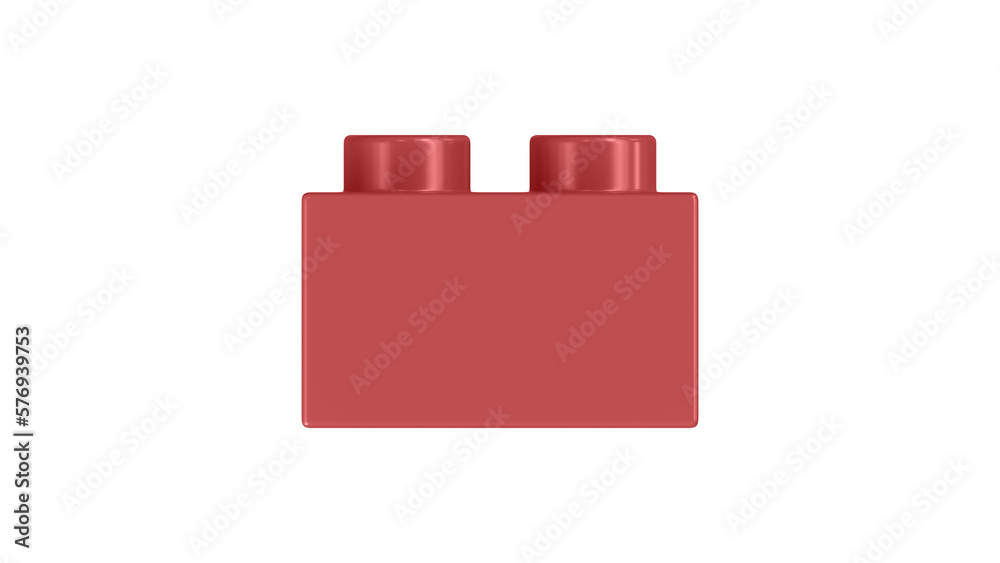 Cranberry Red Lego Block Isolated on a White Background. Close Up View ...