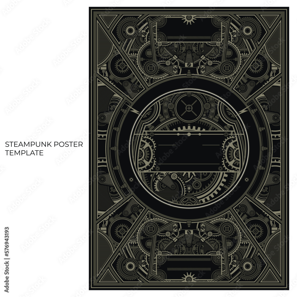 Vetor de Steampunk poster template are applicable for using on shirt ...