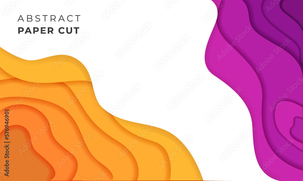 papercut design background with overlap layer, 3D papercut background ...