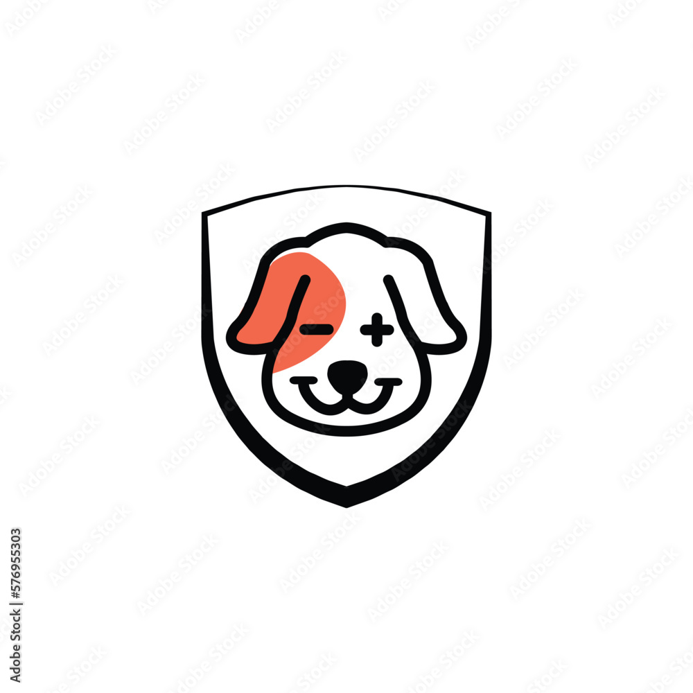 Dog shield security code logo for business, icon, vector, web, app ...