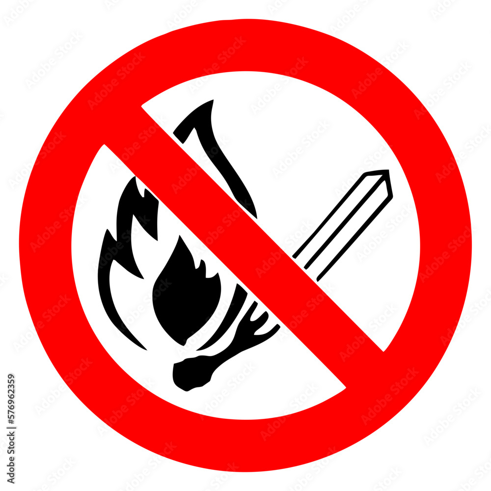 no open flame safety sign Stock Vector | Adobe Stock