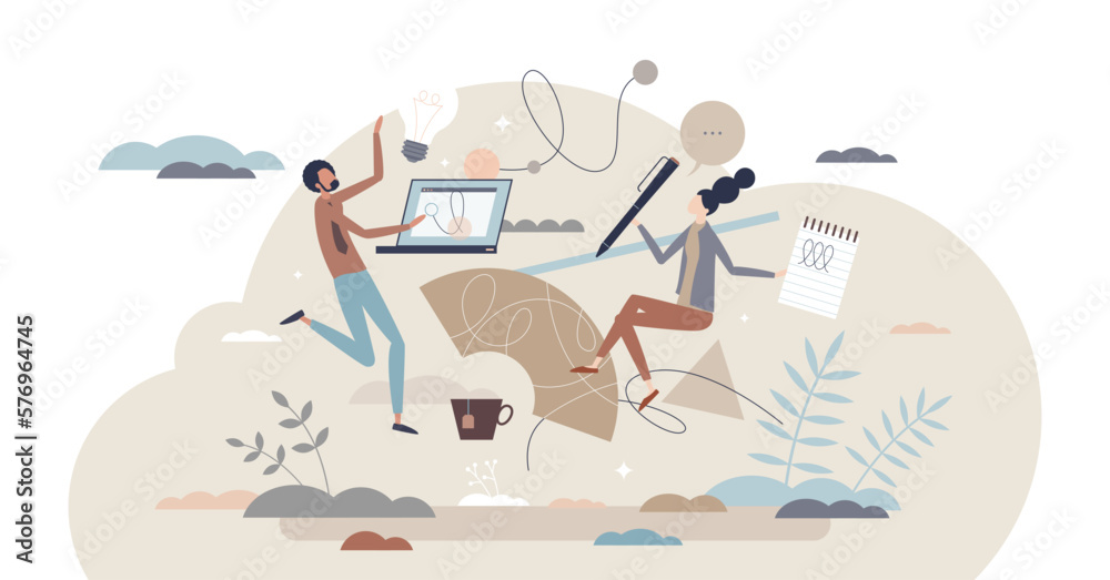 Deep work as productive, effective and focused process tiny person ...