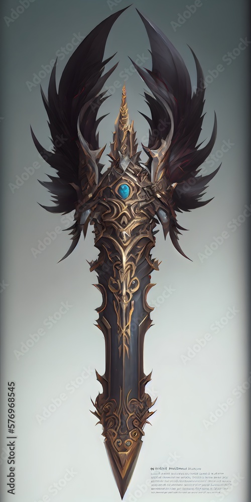 illustration of odin black chaos sword, graphic scandinavian god of war ...