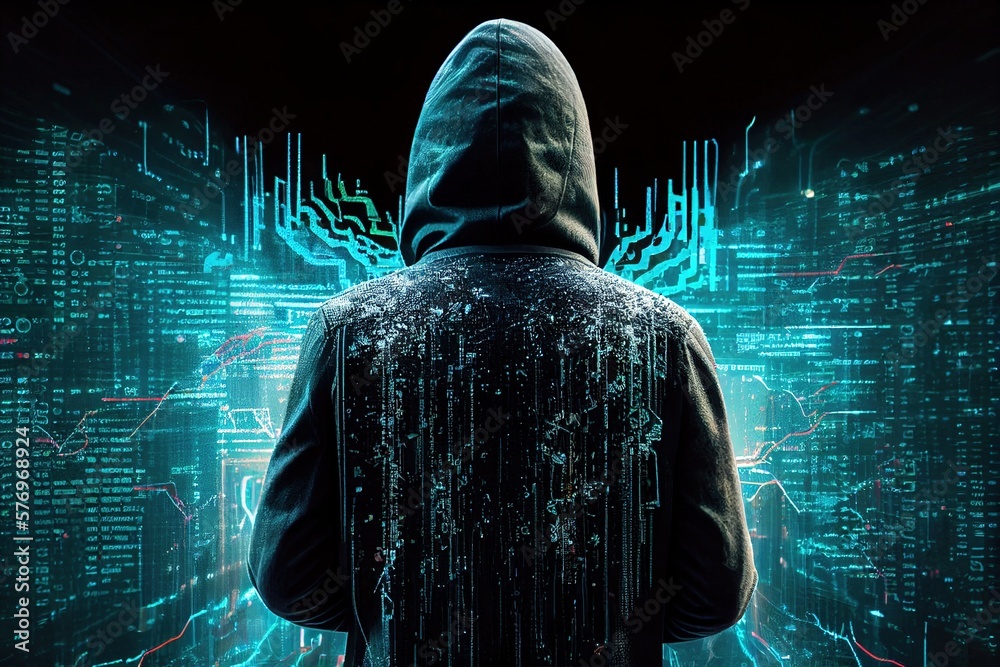 Hacker Cyber Security Cyberpunk Style Concept Art Generative Art Stock Illustration Adobe Stock