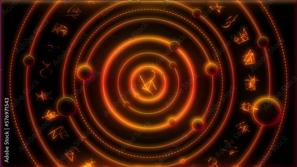 Mystical symbolism representing glowing golden planets of solar system ...