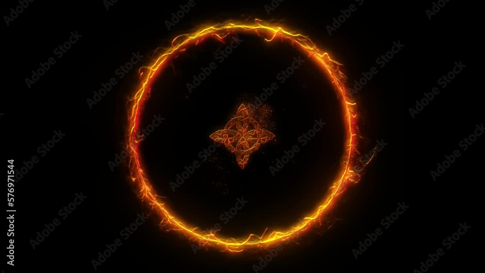Mystic symbol of incandescent esoteric four-pointed star Celtic knot ...