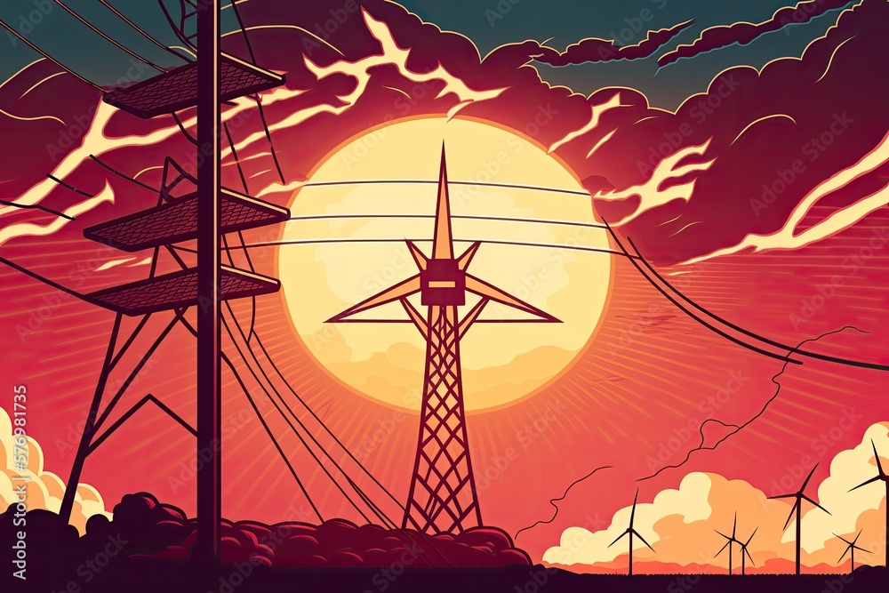 nature's electrical force, potential, or energy. idea of clean energy ...