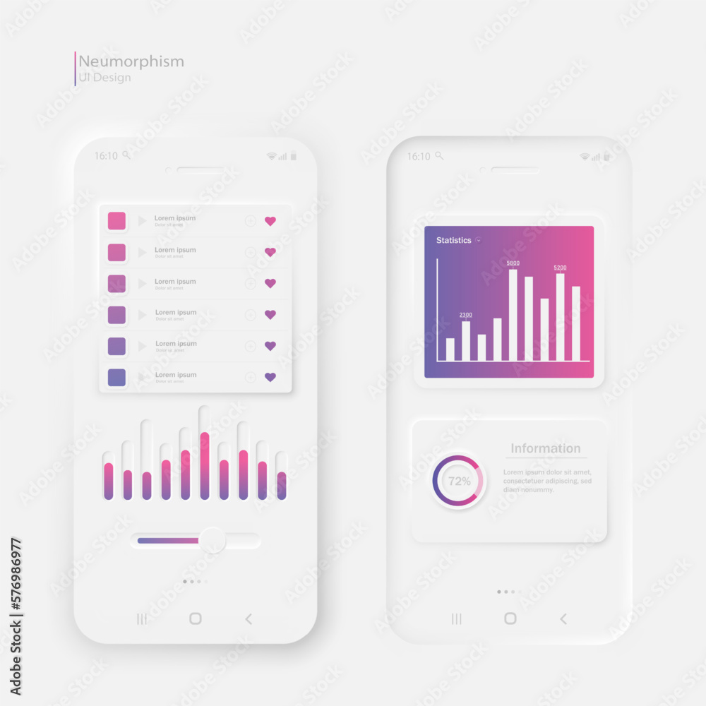 User interface elements for a mobile application. The layout of the ...