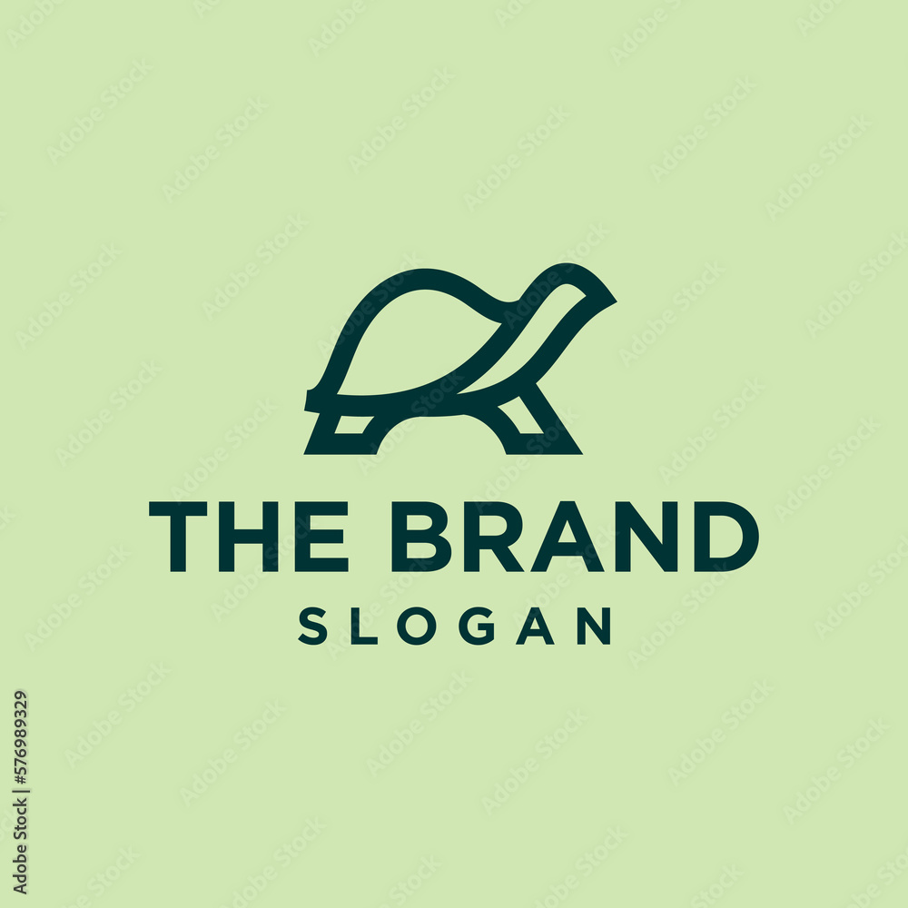 green turtle simple line icon logo vector design, modern logo pictogram ...