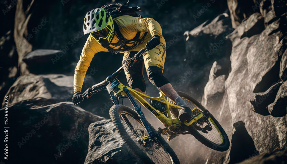 person riding a bike. Generative AI Stock Illustration | Adobe Stock