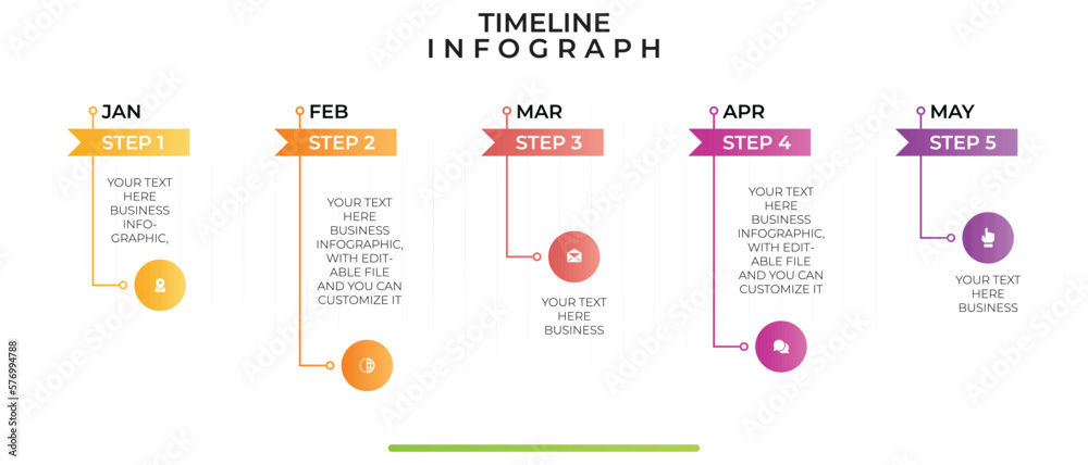 Vetor de Timeline infographics. Infographic business template. Timeline ...