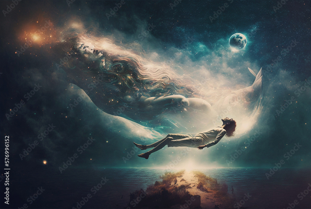 Astral Projection Concept Lucid Dream Illustration, Soul Travel ...