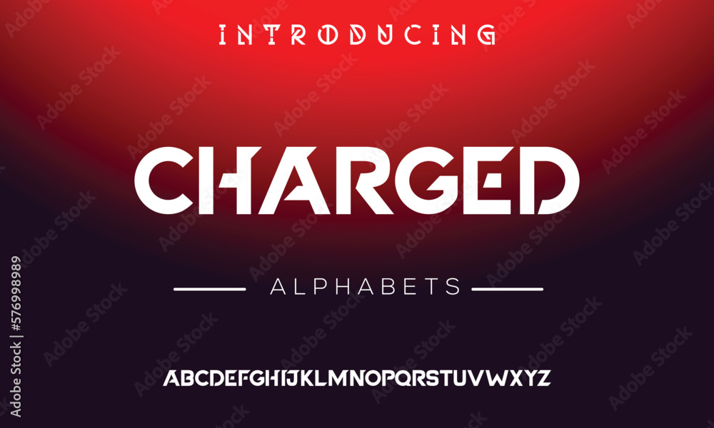 Vetor de CHARGED Sport Modern Alphabet Font. Typography urban style ...