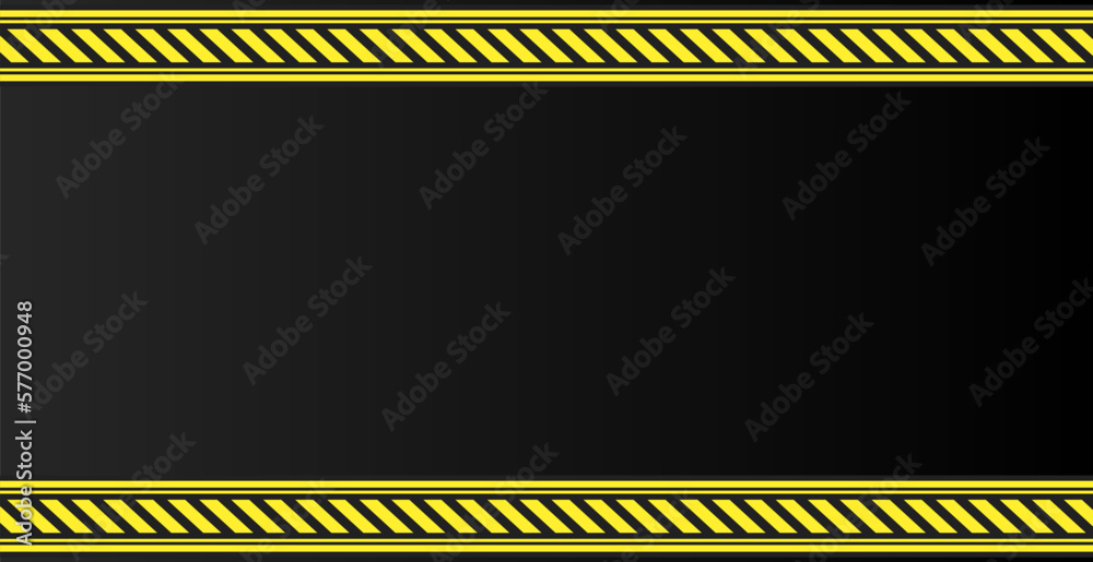 black background wallpaper with yellow police line ribbon vector Stock ...