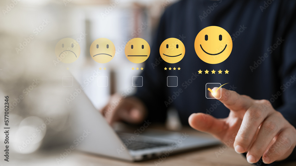 Customer Satisfaction Survey concept, 5-star satisfaction, service ...