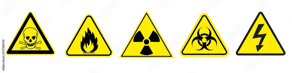 warning sign vector set of triangle yellow warning signs. transparent ...