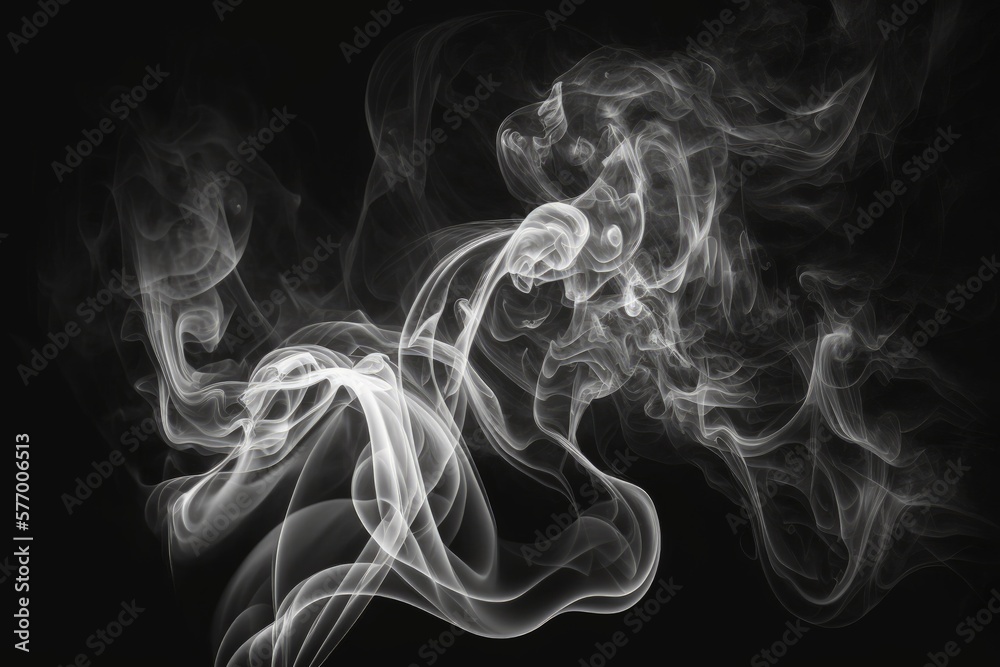 Overlay of white natural steam smoke with abstract blur motion wave ...