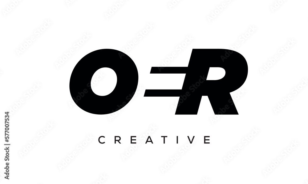 OER letters negative space logo design. creative typography monogram ...