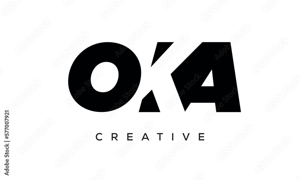 OKA letters negative space logo design. creative typography monogram ...