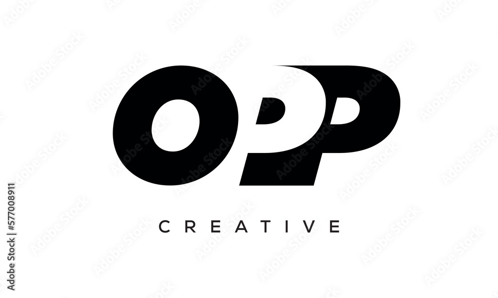 OPP letters negative space logo design. creative typography monogram ...