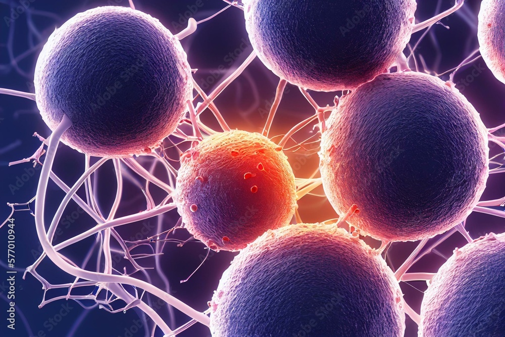 Mast cell releasing histamine, Immune system cell 3d illustration. Generative AI Stock ...