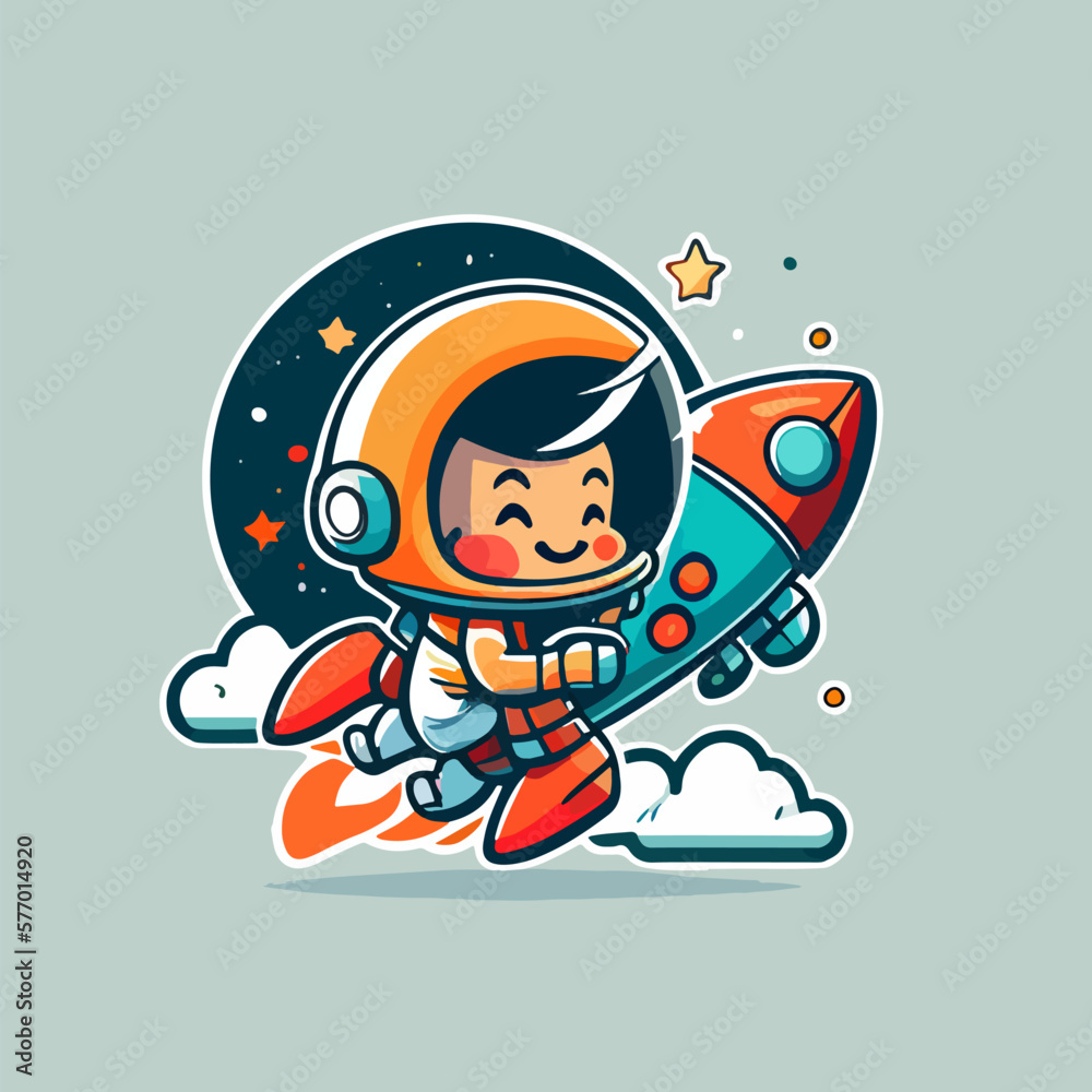 ocket outer space chibi icon character design cartoon spacecraft ...