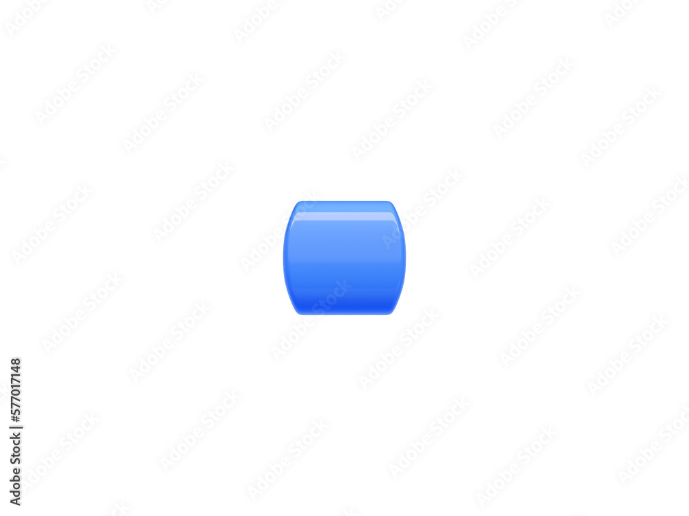 Rectangular long button with rounded and sharp borders 3d render ...