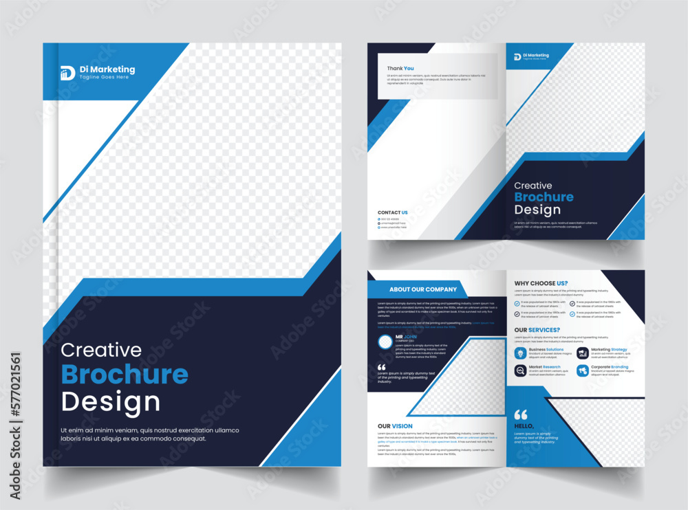 Business bifold brochure layout design.4 page corporate brochure ...
