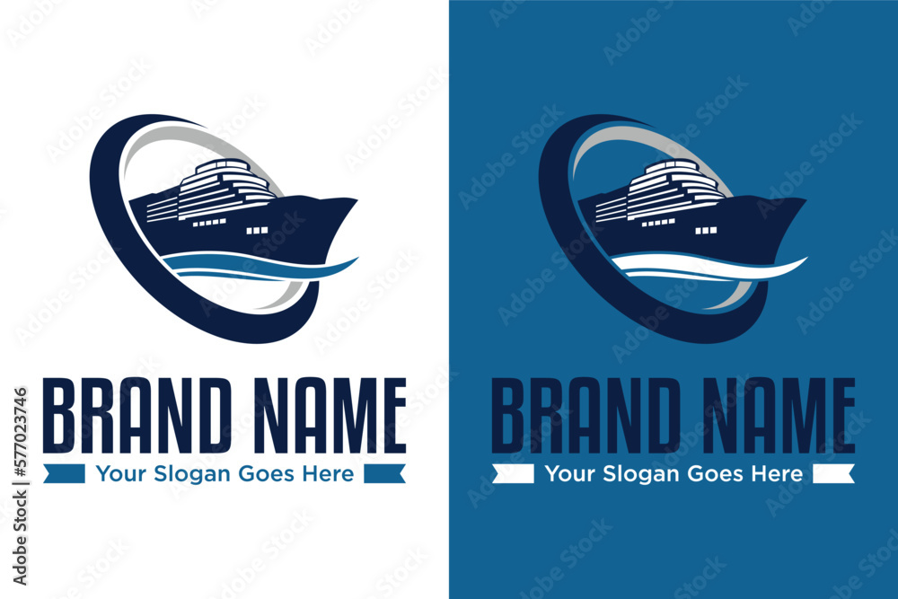 simple modern Cruise ship vector illustration logo design Stock Vector ...