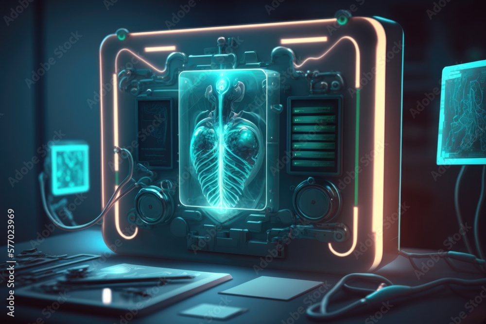 A computer with a neon frame and a neon light on it's side and a ...