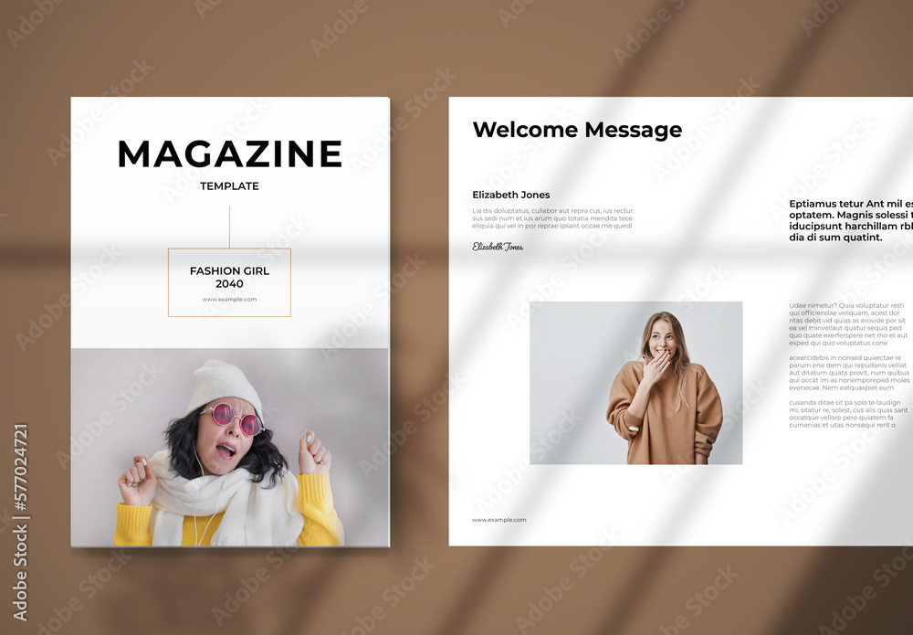 Fashion Girl Magazine Template Stock Template | Adobe Stock