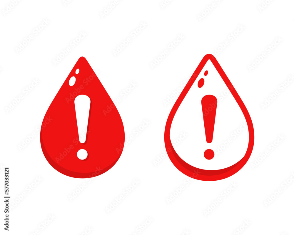 Blood warning exclamation icon symbol. Illustration vector Stock Vector ...