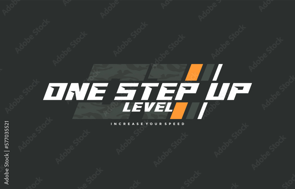 Vetor de One step up level, vector illustration motivational quotes ...