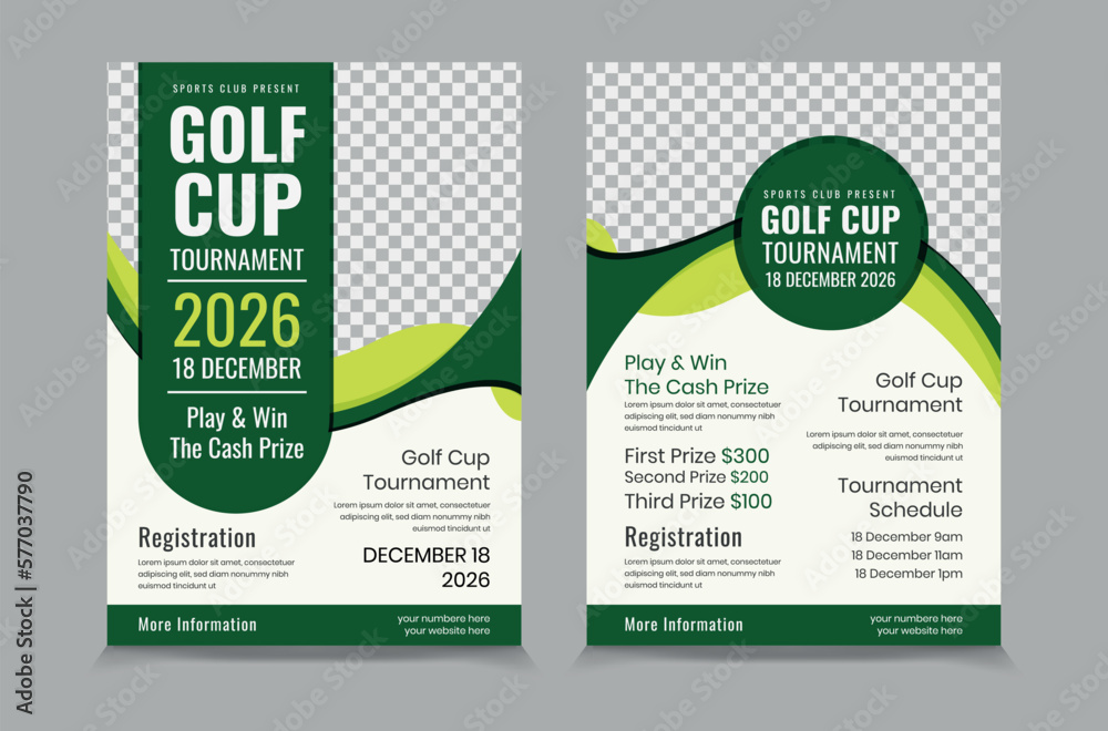 Golf Tournament Flyers Golf Tournament Flyer Template Vector