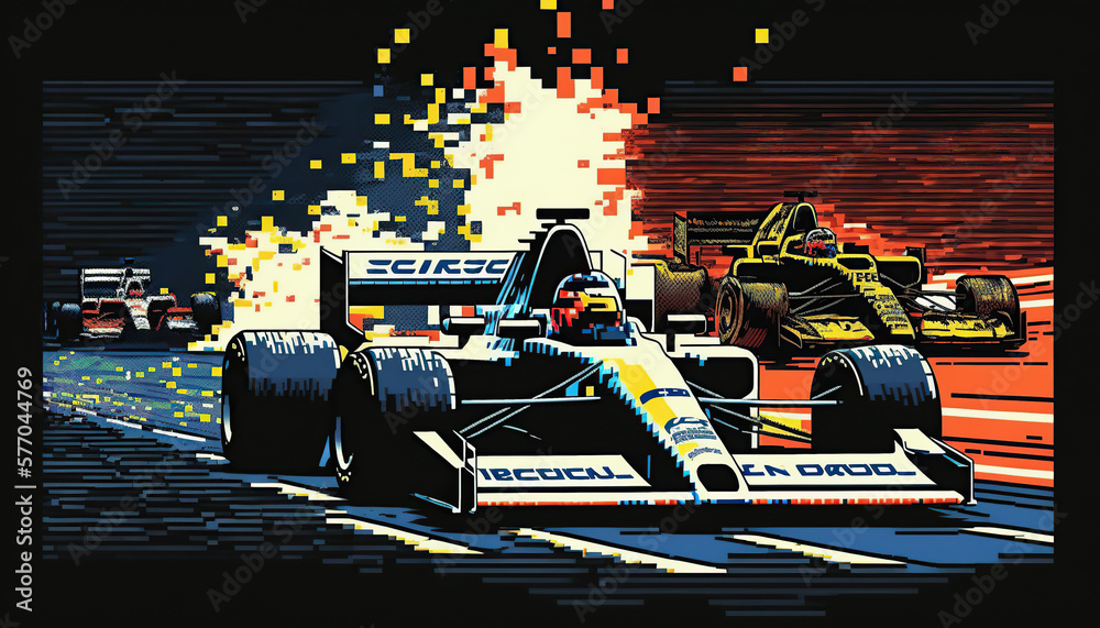 formula 1 race 8 bit pixel art style Stock Illustration | Adobe Stock