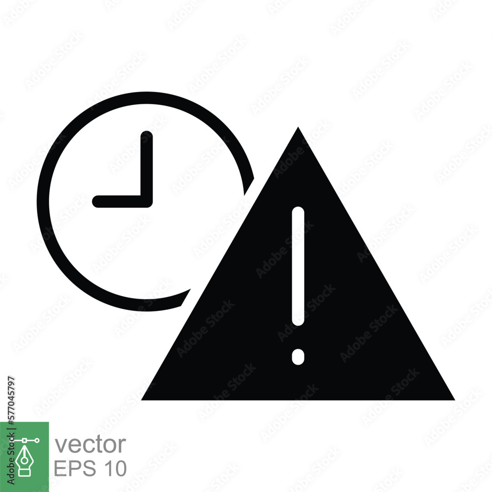 Expiry icon. Simple solid style for web and app. Alert, alarm, clock ...