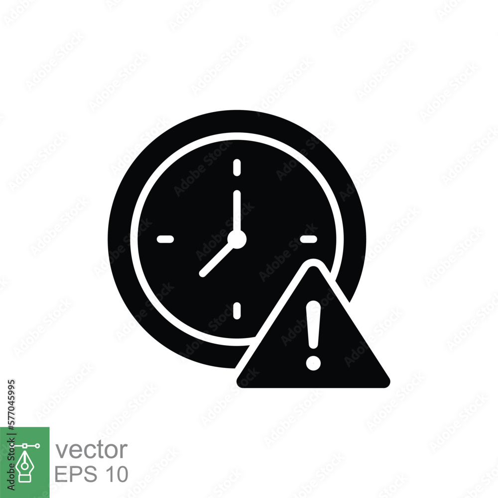 Expiry icon. Simple solid style for web and app. Alert, alarm, clock ...