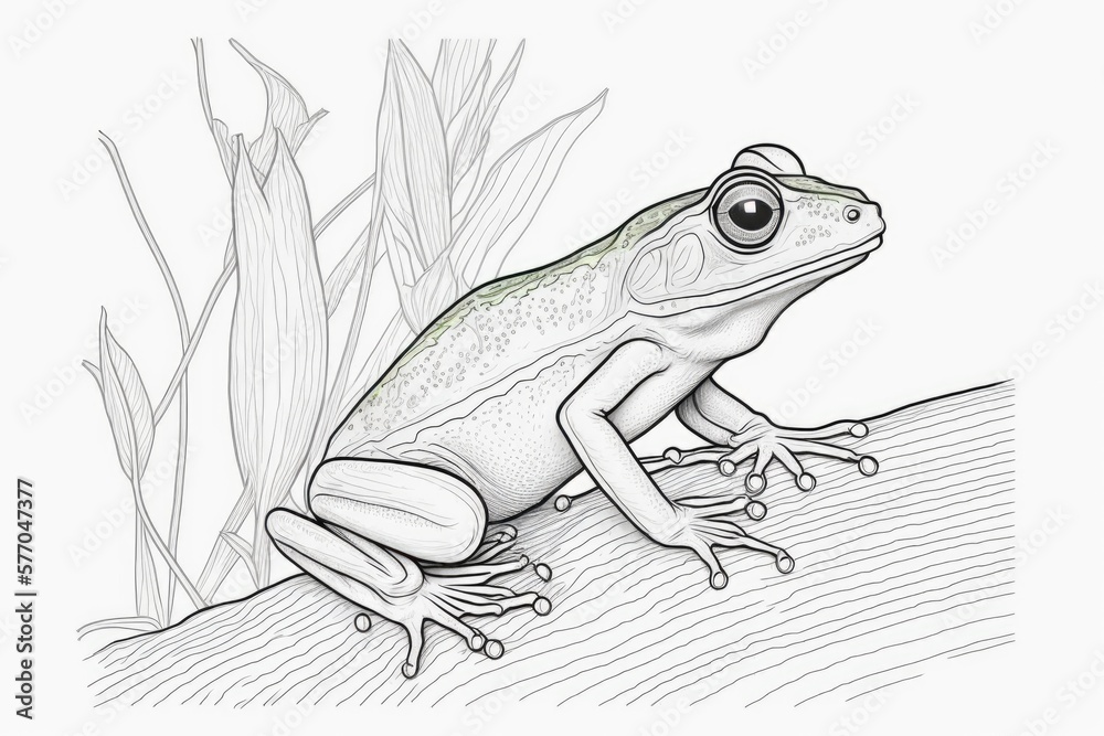 Amphibian for coloring books. Coloring page featuring a line art design ...