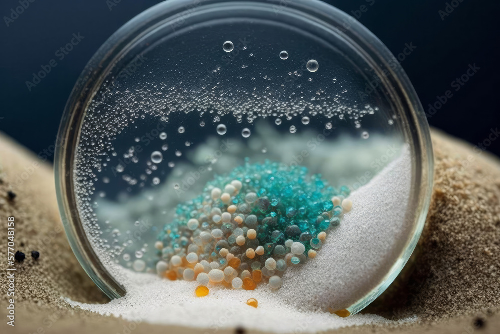 Micro plastic particles found in the ocean and beaches. Plastic ...