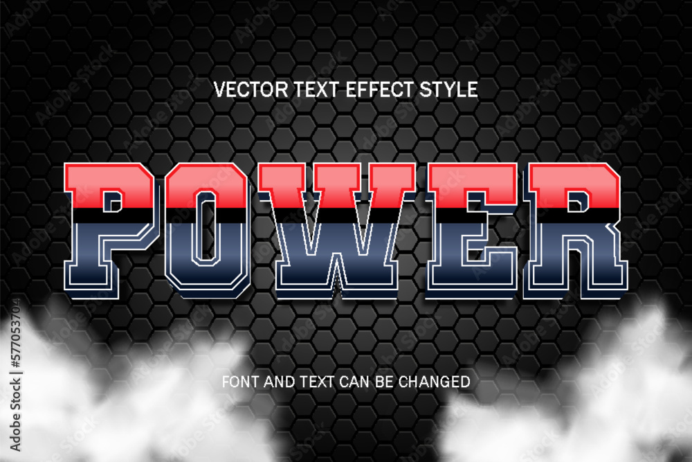 power strong muscle gym font typography editable text effect style ...